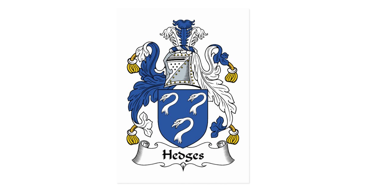 Hedges Family Crest Postcard | Zazzle.com