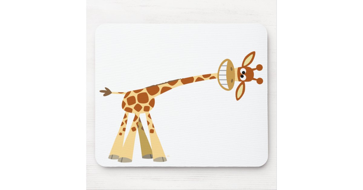 Hee Hee Hee!! cartoon giraffe mousepad | Zazzle