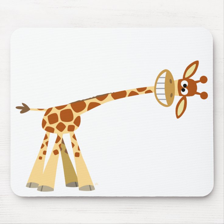 Hee Hee Hee!! cartoon giraffe mousepad | Zazzle
