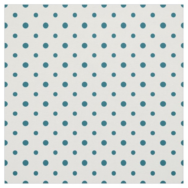 Retro navy blue white polka dots pattern fabric | Zazzle