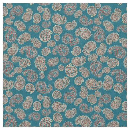 Paisley pattern, Dark Red, Pink and White Fabric | Zazzle.com