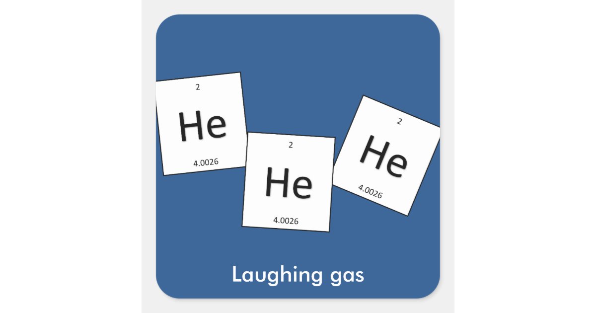 Hehehe Helium Laughing Gas Element Pun Sticker | Zazzle