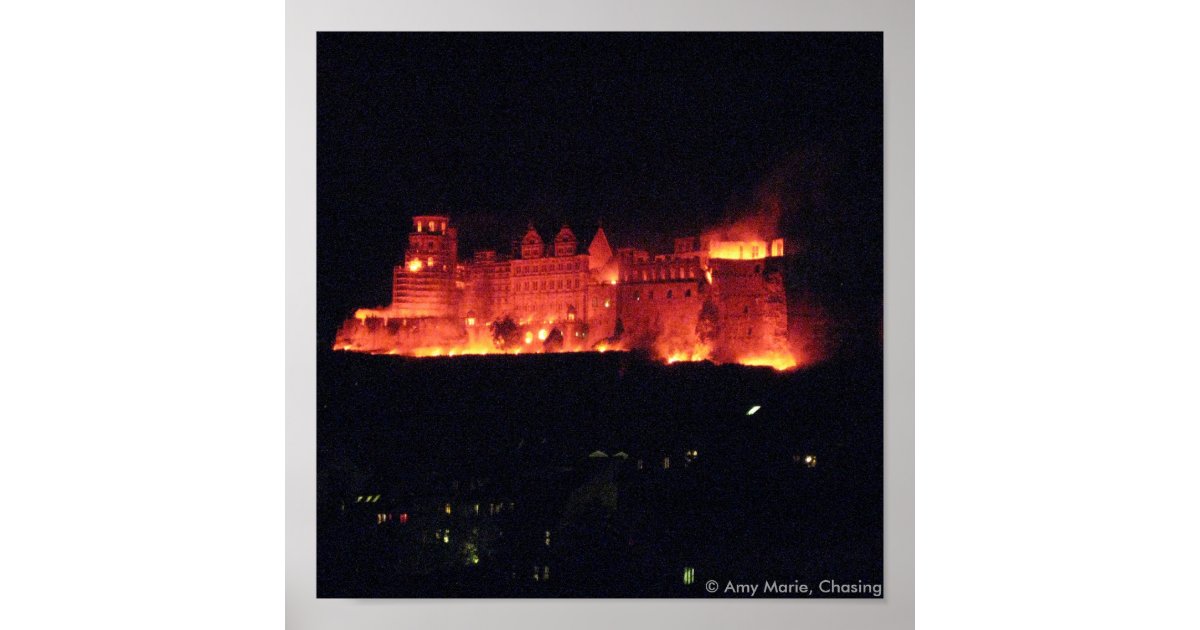 Heidelberg Castle Burning Poster | Zazzle