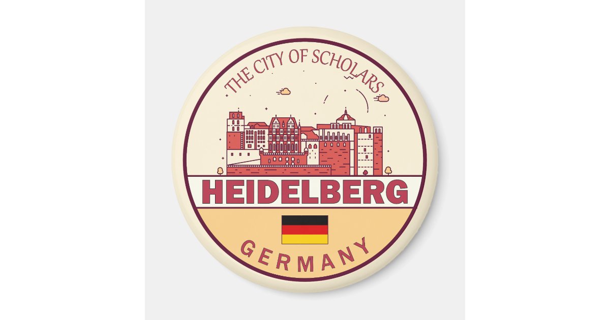 Heidelberg Germany City Skyline Emblem Magnet | Zazzle