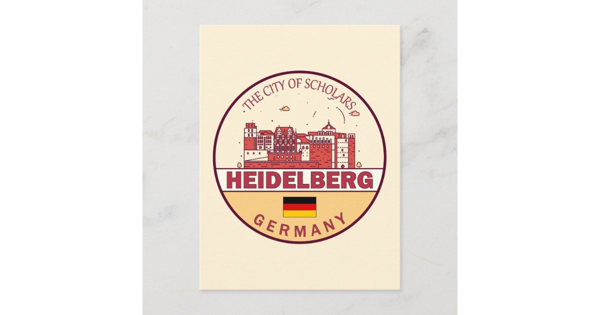 Heidelberg Germany City Skyline Emblem Postcard | Zazzle