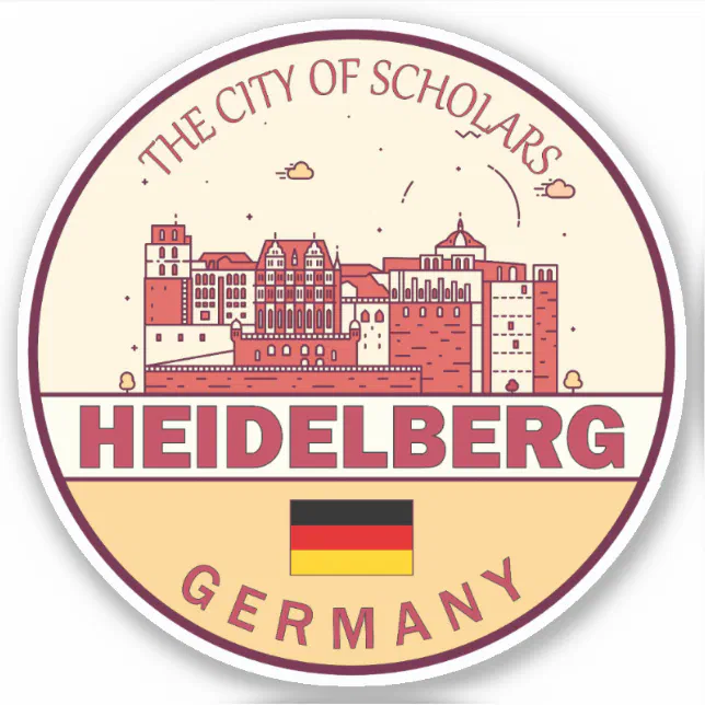 Heidelberg Germany City Skyline Emblem Sticker | Zazzle