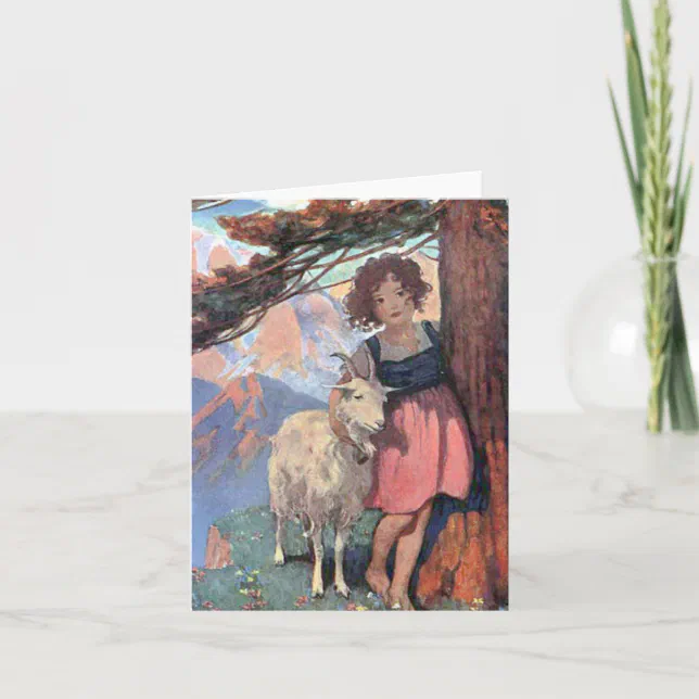 Heidi and Goat Classic Children's Storybook Tale Card | Zazzle