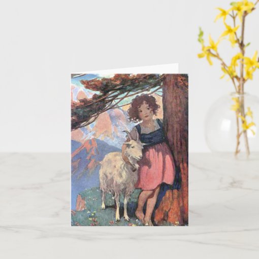Heidi and Goat Classic Children's Storybook Tale Card | Zazzle