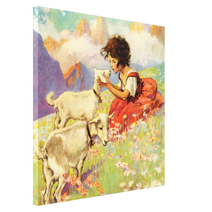 “Heidi and Her Goats” by Jessie Willcox Smith Canvas Print | Zazzle.com