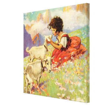 “Heidi and Her Goats” by Jessie Willcox Smith Canvas Print | Zazzle