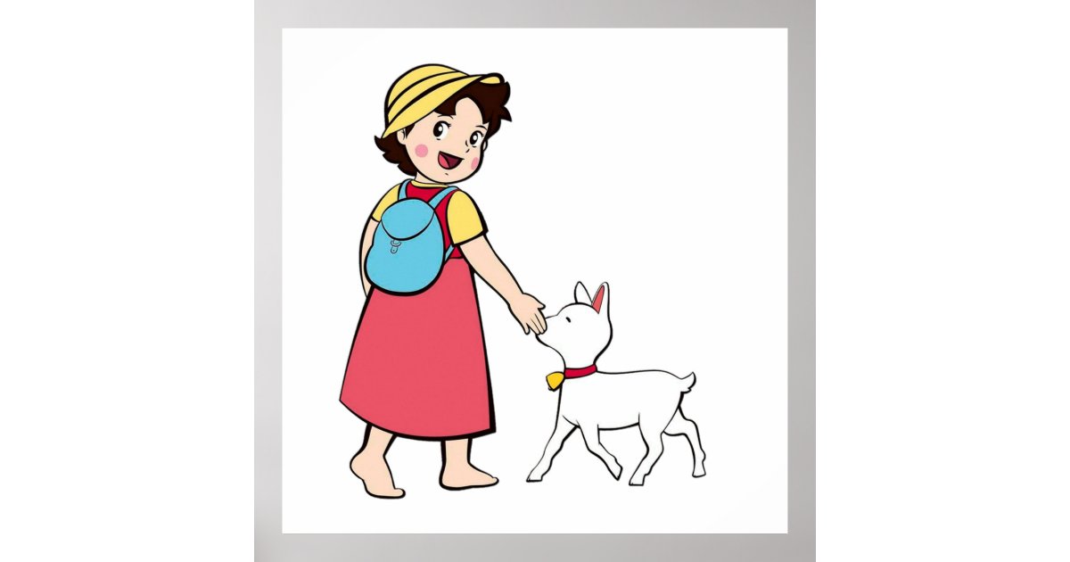 Heidi and litle goat poster | Zazzle
