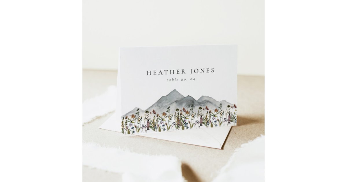 HEIDI Bohemian Mountain Wildflower Place Cards | Zazzle