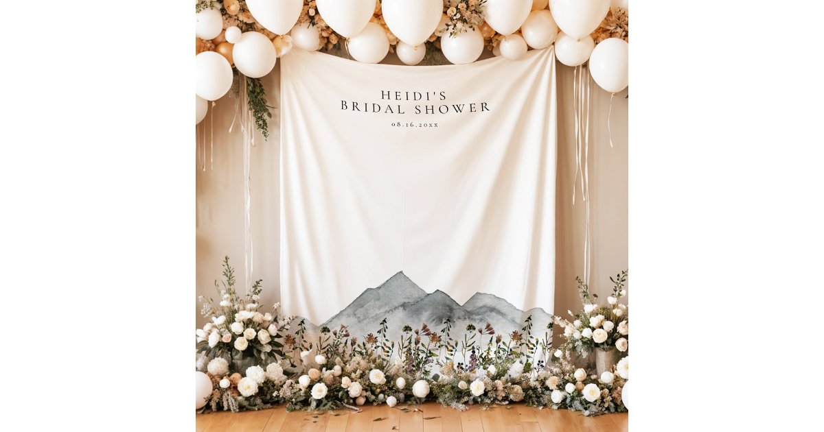 HEIDI Boho Mountain Wildflower Bridal Shower Tapestry | Zazzle