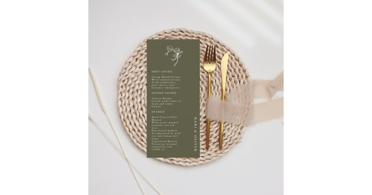 HEIDI Olive Green Wedding Invitation | Zazzle