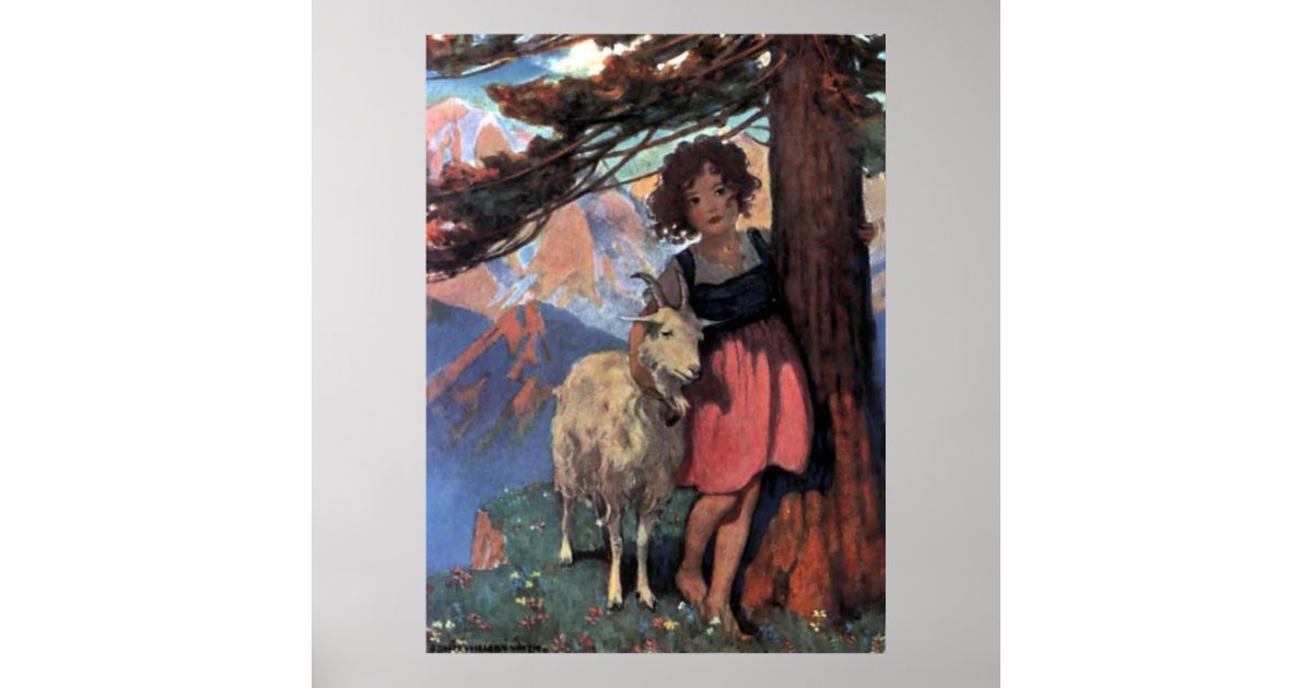 Heidi on a Mountain Top by Jessie Willcox Smith Poster | Zazzle
