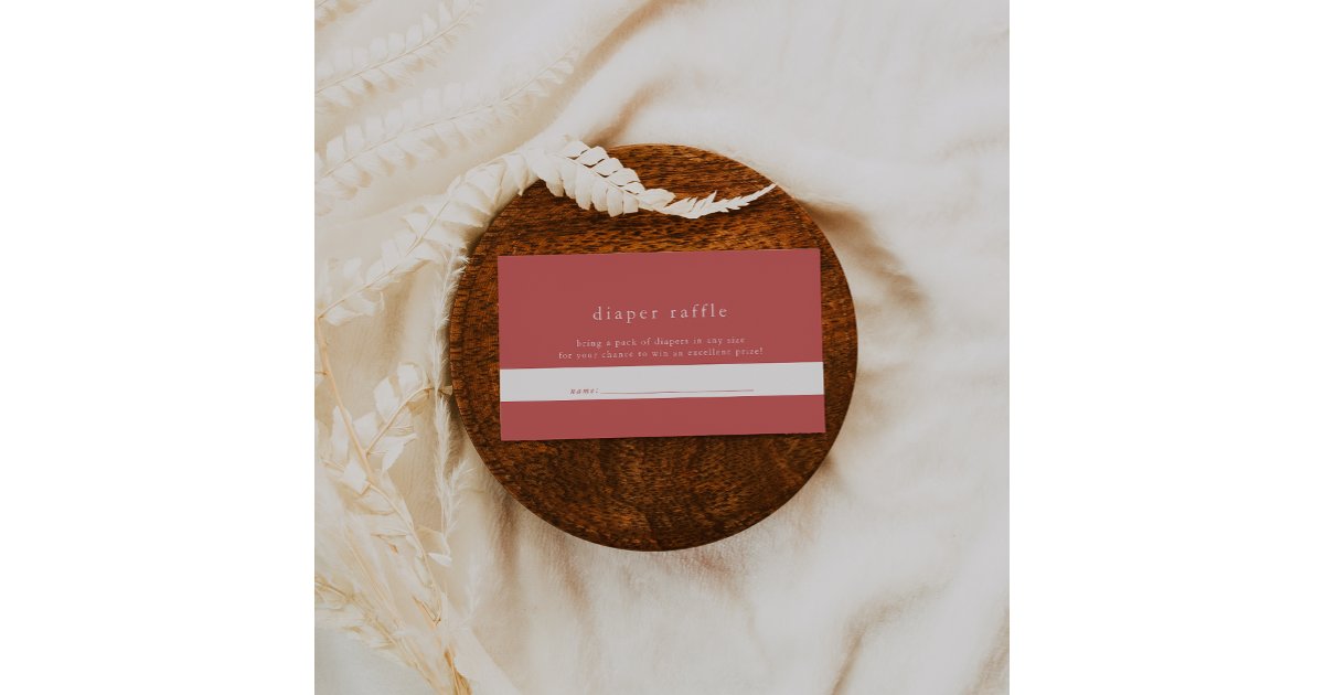 HEIDI Red Summer Simple Baby Shower Diaper Raffle Enclosure Card | Zazzle