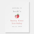 HEIDI Strawberry Berry First Birthday Welcome Sign | Zazzle