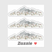 HEIDI Watercolor Mountains & Colorful Wildflowers Sticker | Zazzle