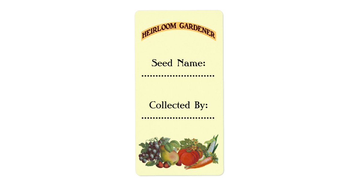 Heirloom Gardener Custom Seed Labels | Zazzle