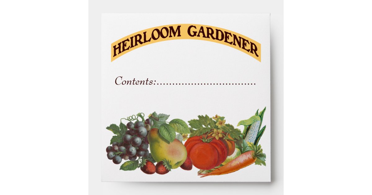 Heirloom Gardener Custom Seed Saver Envelope | Zazzle