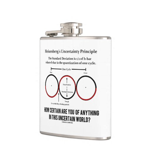 Heisenberg's Uncertainty Principle Physics Humor Flask | Zazzle
