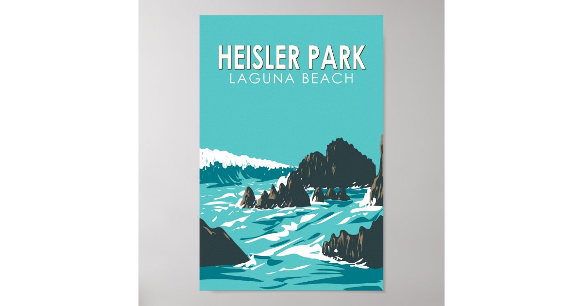 Heisler Park California Travel Art Vintage Poster | Zazzle