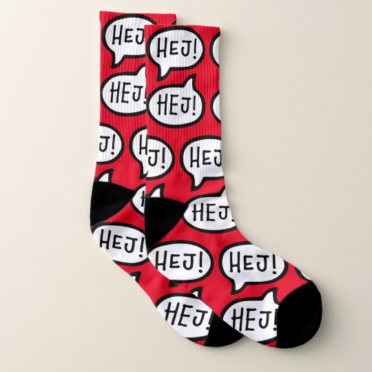 HEJ! Danish Swedish Greeting, Hi, Hello Socks | Zazzle