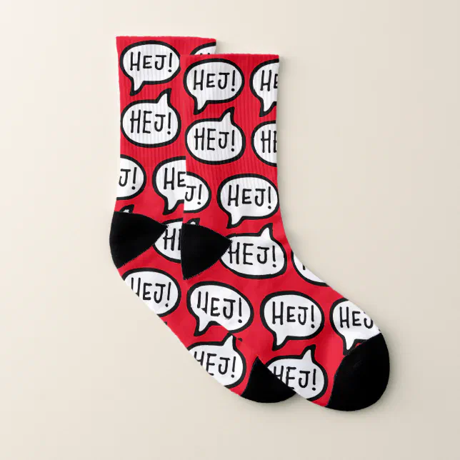 HEJ! Danish Swedish Greeting, Hi, Hello Socks | Zazzle