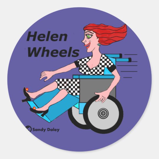 Helen Wheels Hell on Wheels Classic Round Sticker | Zazzle.com