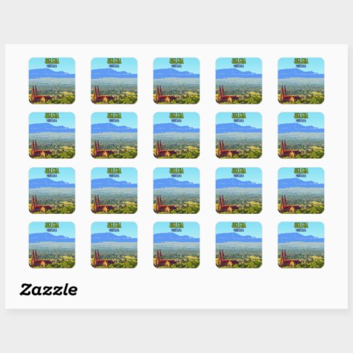 Helena Montana Sleeping Giant Mountains Vintage Square Sticker | Zazzle