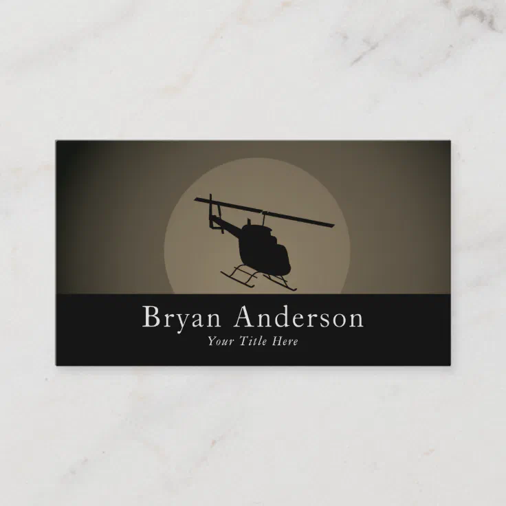 Helicopter - Aviation Business Card | Zazzle