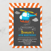 Helicopter birthday party invitation | Zazzle