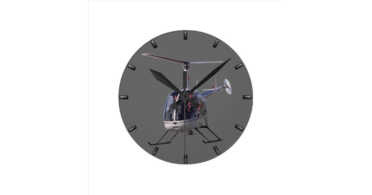 Helicopter Clock Flying Helicopter Wall Clock Gift | Zazzle.com