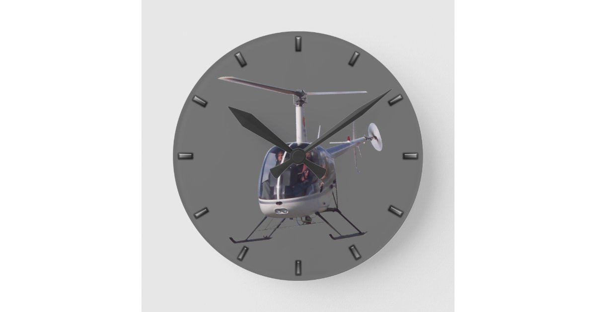 Helicopter Clock Flying Helicopter Wall Clock Gift | Zazzle