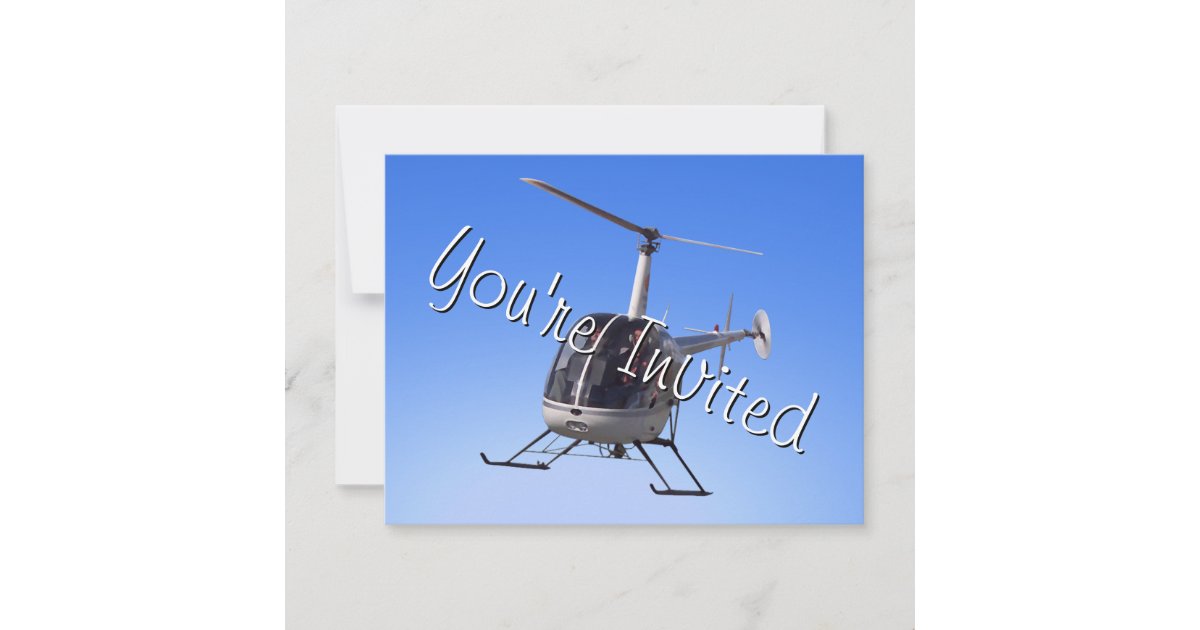 Helicopter Party Invitations Helicopter RSVP Card | Zazzle