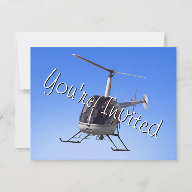 Helicopter Party Invitations Helicopter RSVP Card | Zazzle