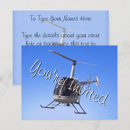 Helicopter Party Invitations Helicopter RSVP Card | Zazzle