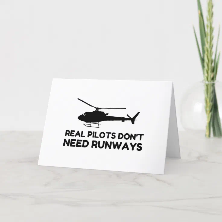 Helicopter PILOT RUNWAYS Holiday Card | Zazzle