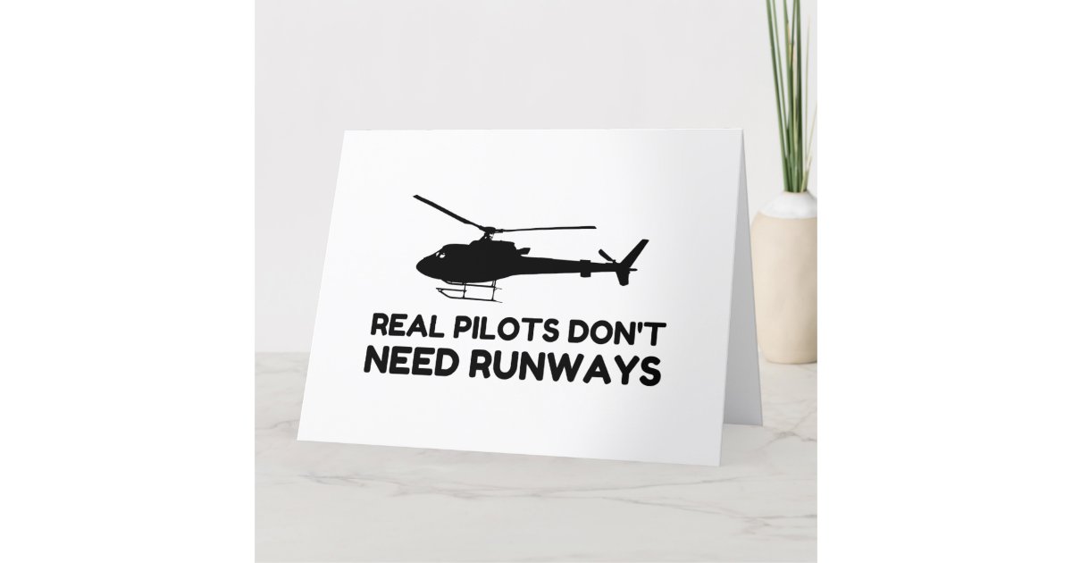Helicopter PILOT RUNWAYS Thank You Card | Zazzle