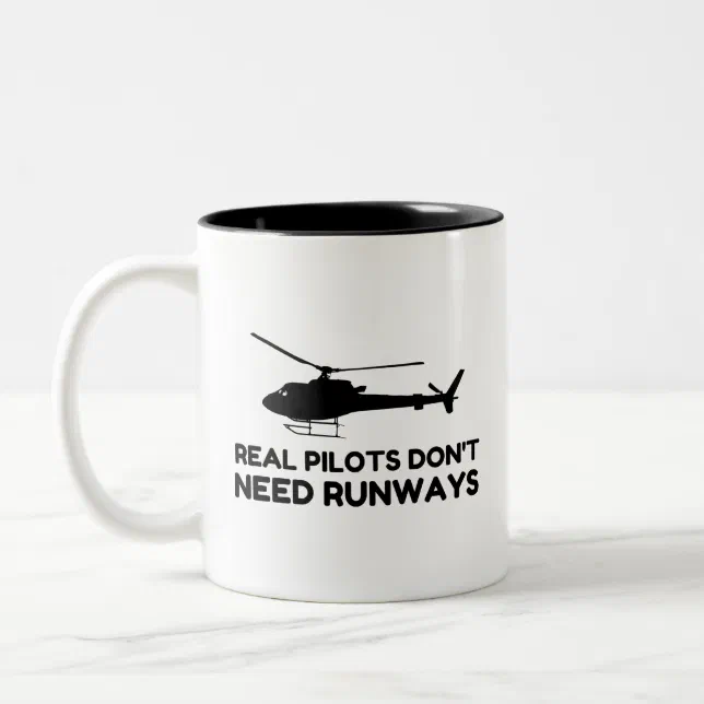 Helicopter PILOT RUNWAYS Two-Tone Coffee Mug | Zazzle
