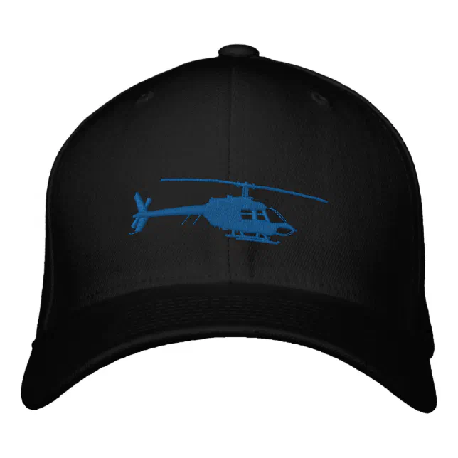 Helicopter Urban Chopper Silhouette Flying Embroidered Baseball Cap ...