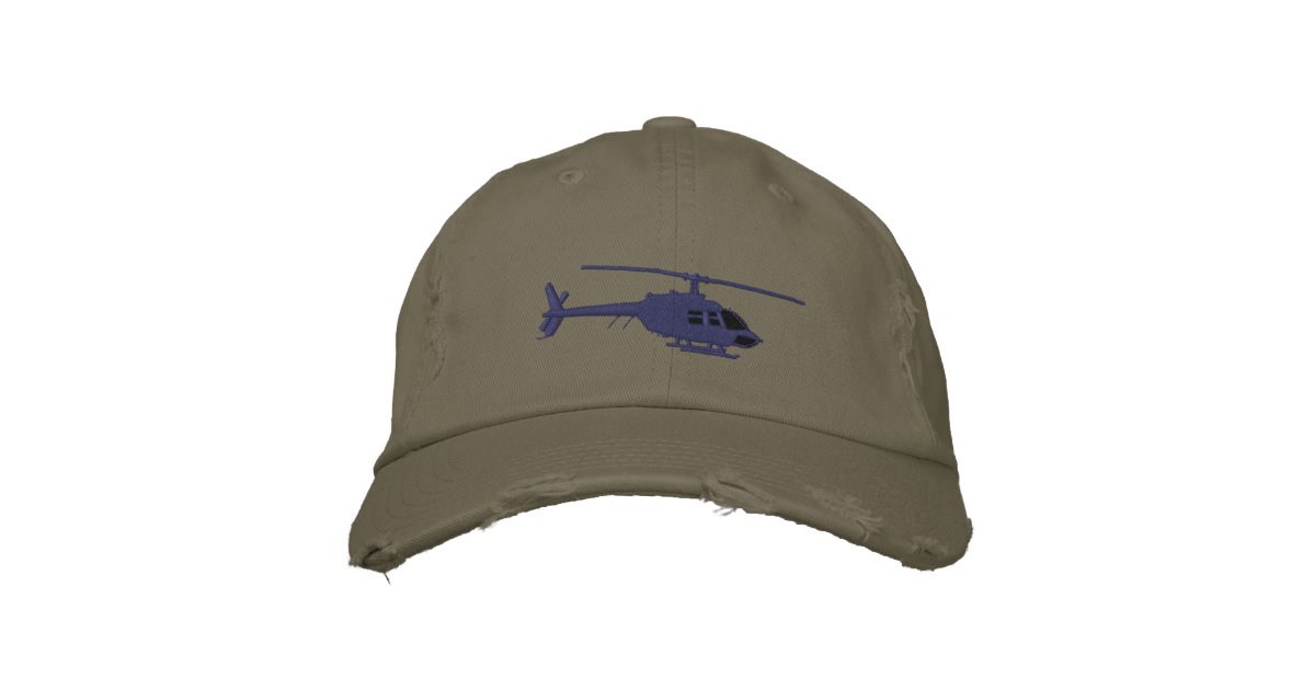 Helicopter Urban Chopper Silhouette Flying Embroidered Baseball Hat ...