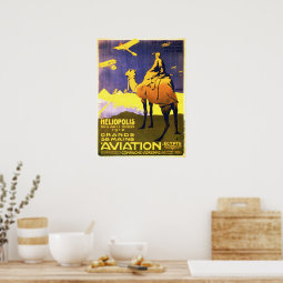 HELIOPOLIS EGYPT Great Aviation Vintage Travel Poster | Zazzle