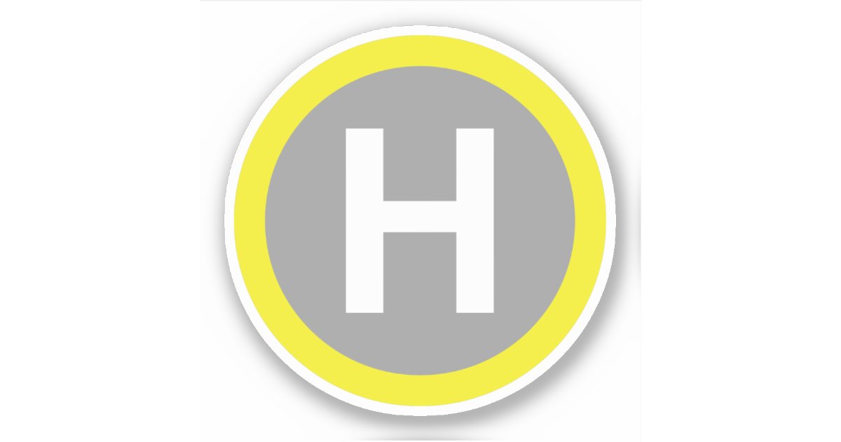 Helipad Sign Sticker | Zazzle
