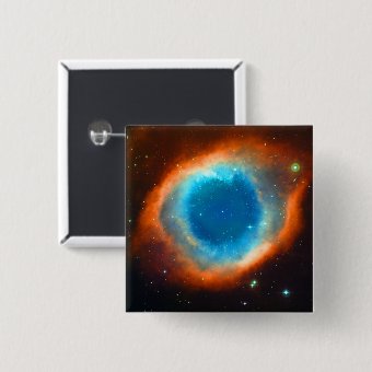 Helix Nebula, Galaxies and Stars Pinback Button | Zazzle