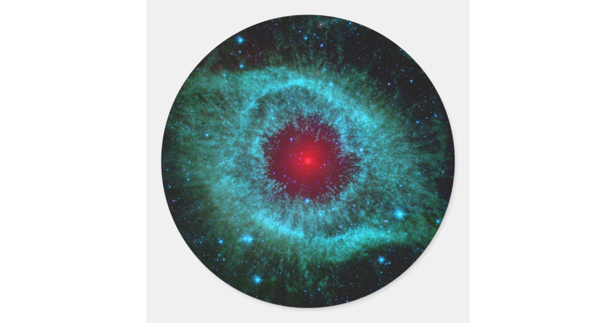 Helix Nebula Infrared Spitzer Classic Round Sticker | Zazzle