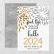 Hello 2024 Gold Glitter Festive Fireworks New Year Holiday Card | Zazzle