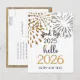 Hello 2024 Gold Glitter New Year Festive Fireworks Postcard | Zazzle