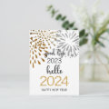 Hello 2025 Business Festive Fireworks New Year Holiday Postcard | Zazzle