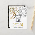 Hello 2025 Business Festive Fireworks New Year Holiday Postcard | Zazzle